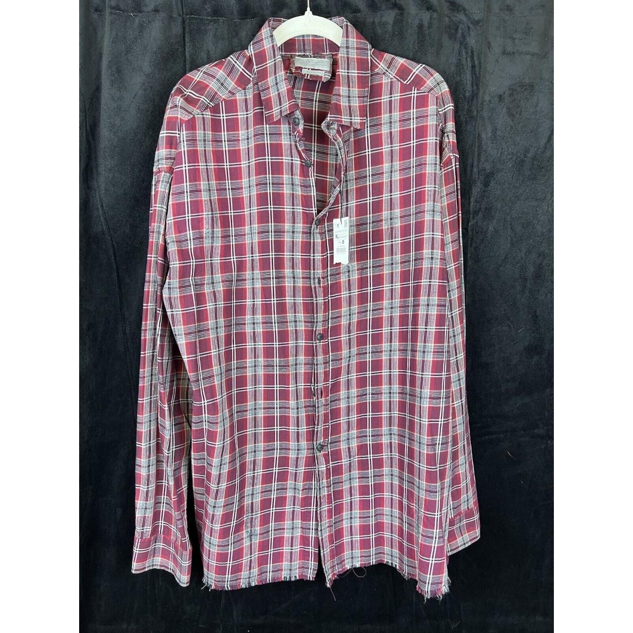Zara Man Red Plaid Shirt Size XL Relaxed Fit With... - Depop