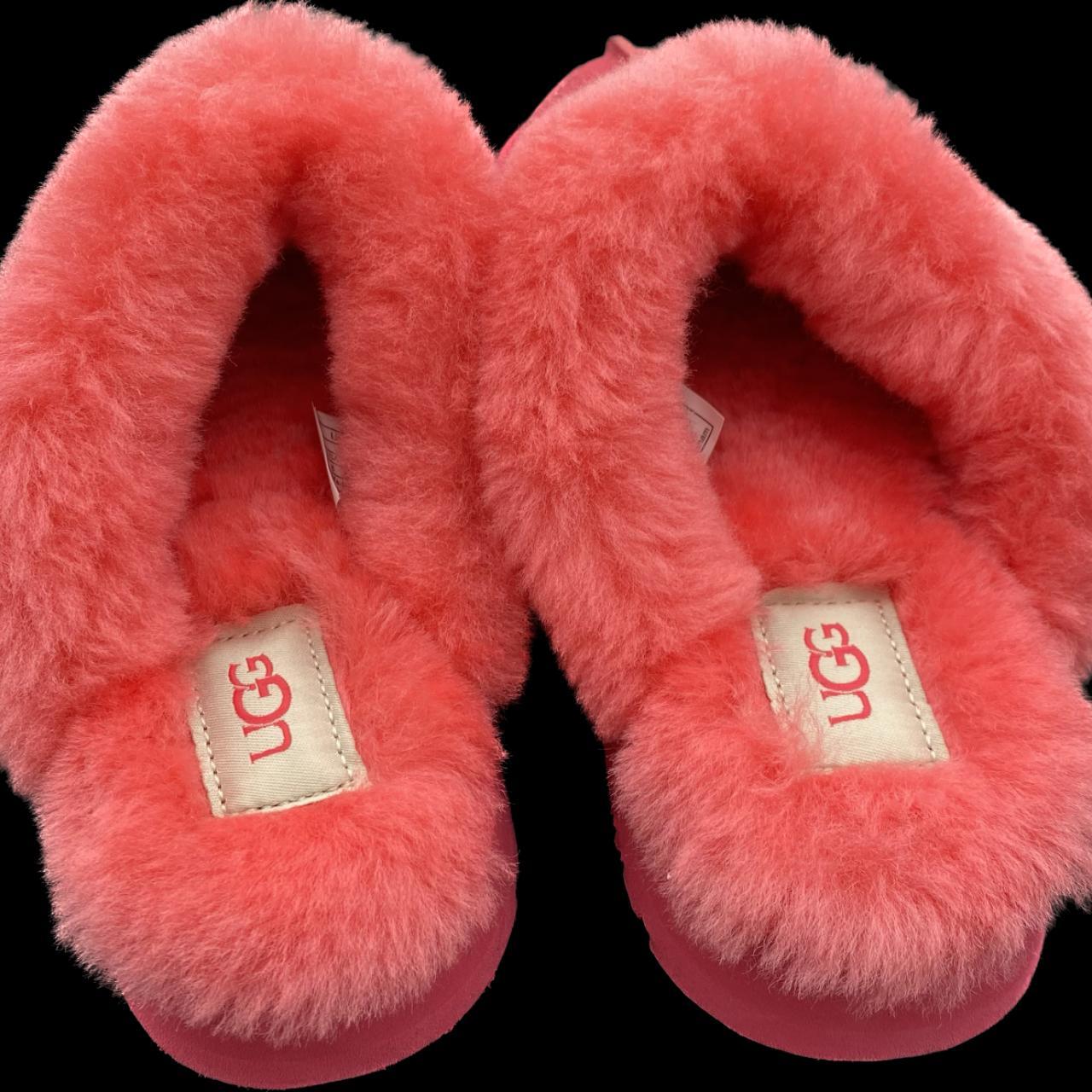 UGG disquette slipper hot neon pink! size 6 but... - Depop