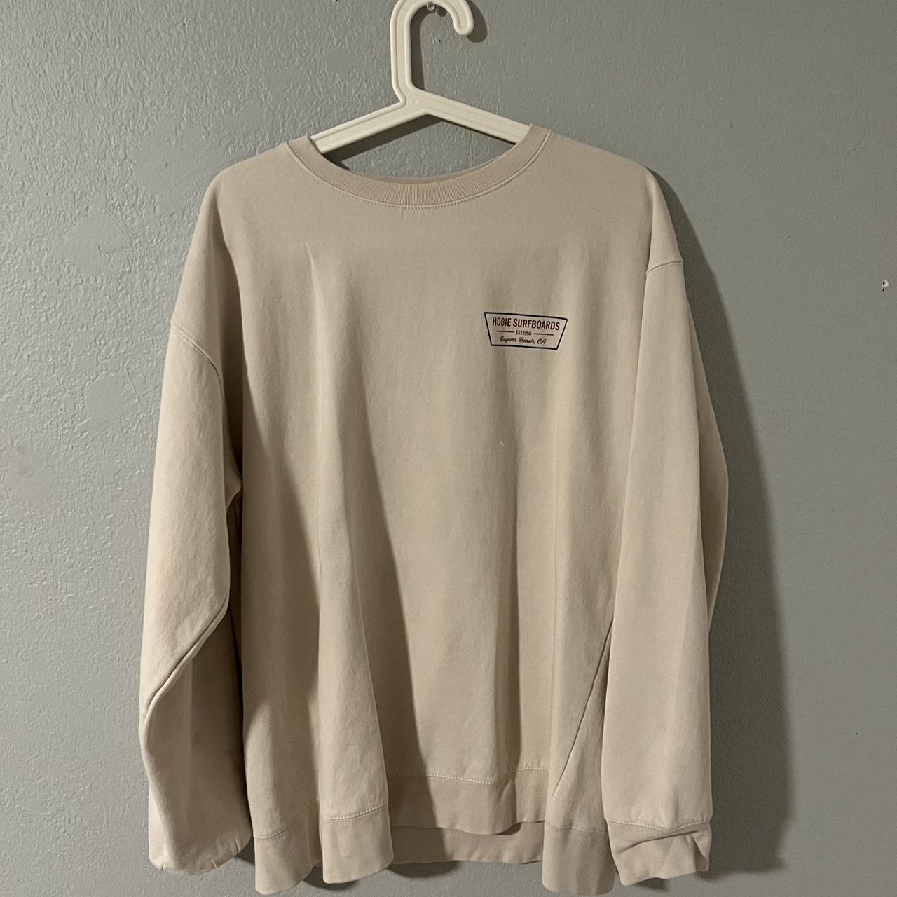 hobie surf shop tan crew neck size large - Depop