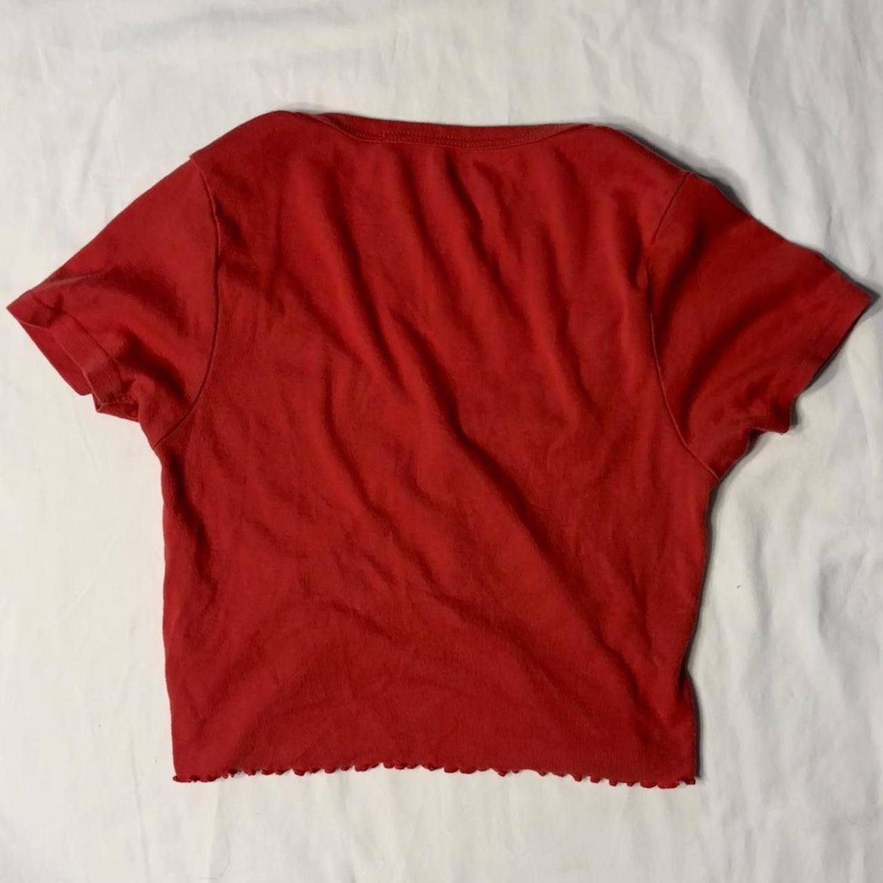 xsmall red pacsun button up crop top - Depop