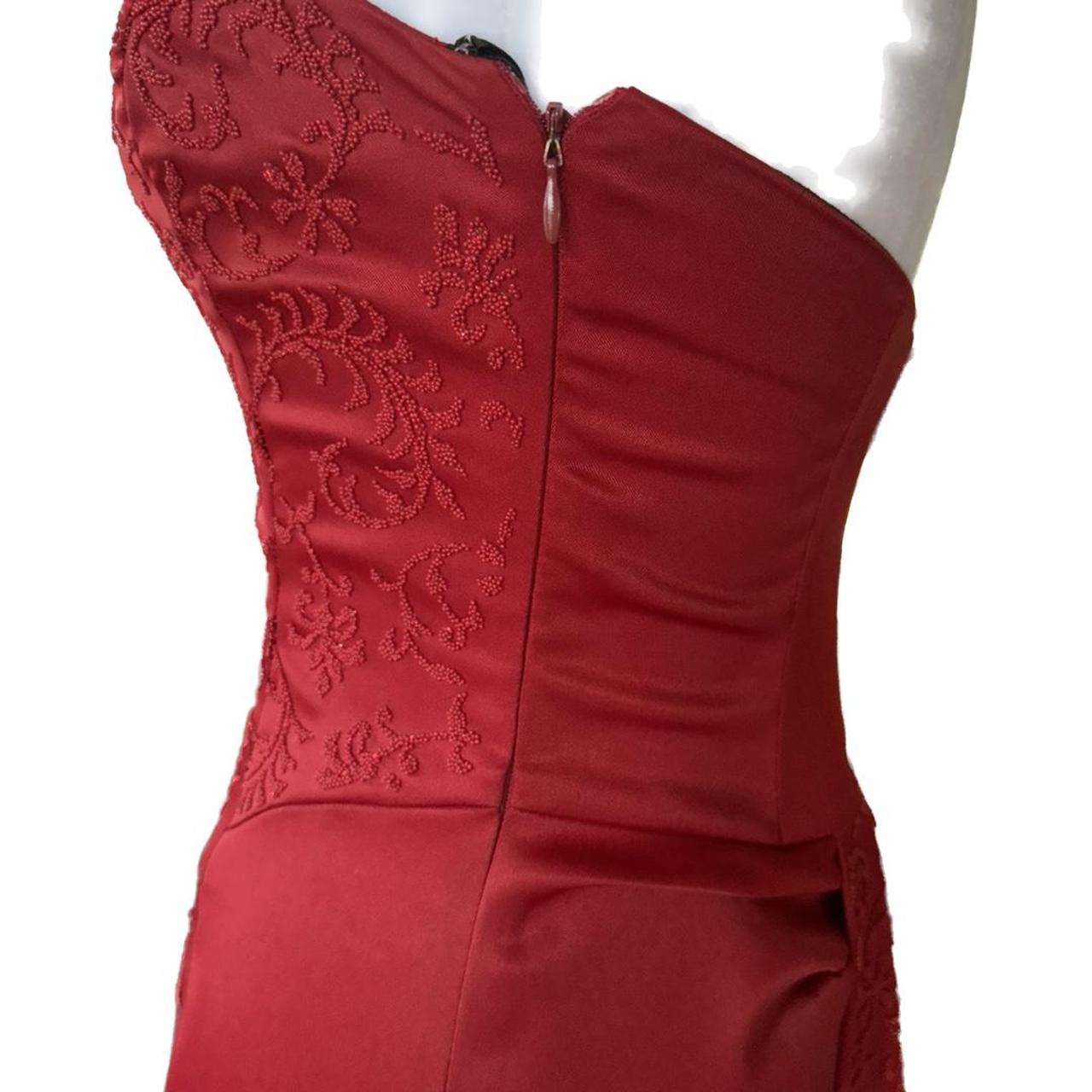 Vintage 2000’s Rampage Beaded Red Gown Size 3.... - Depop