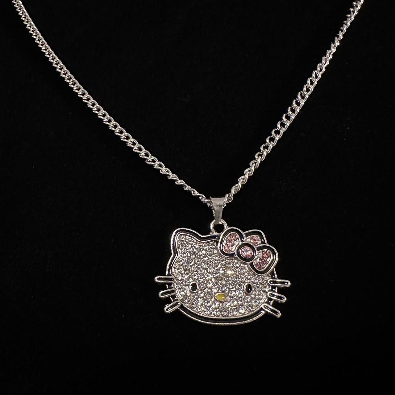 Hello Kitty silver tone necklace and pendant. Big... - Depop