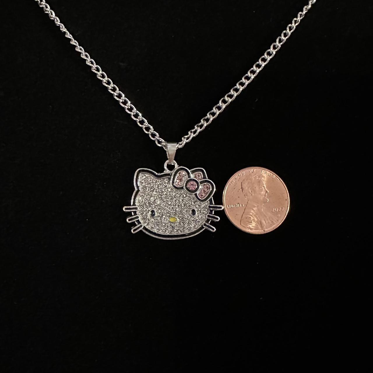 Hello Kitty silver tone necklace and pendant. Big... - Depop