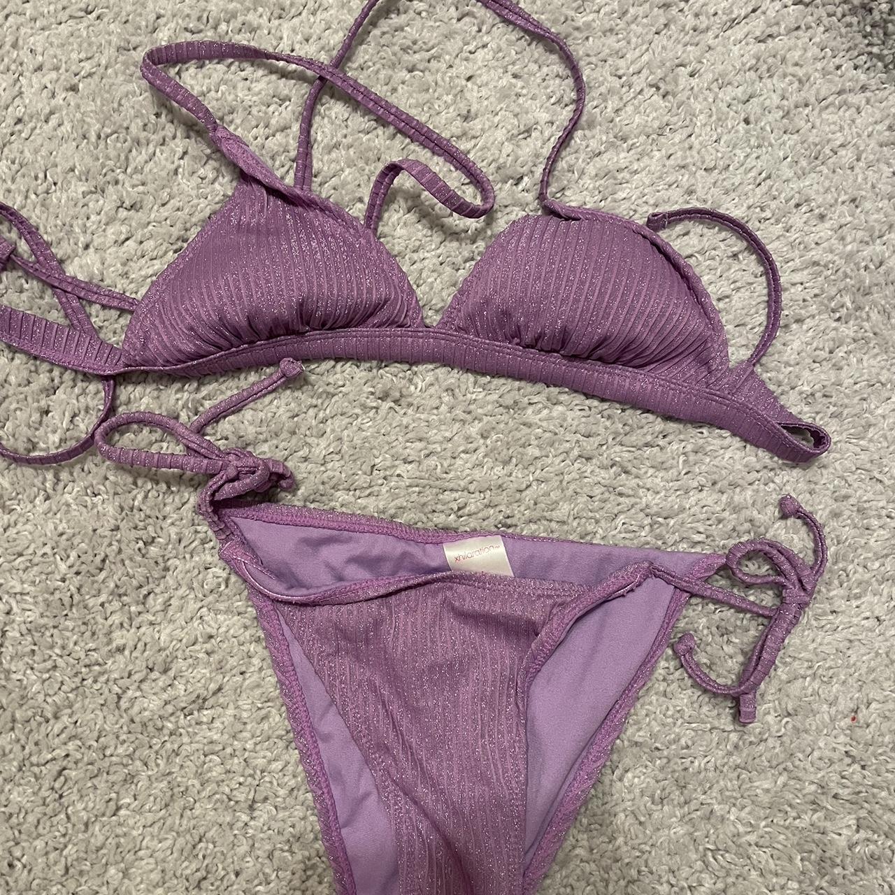 purple swim suit - Depop