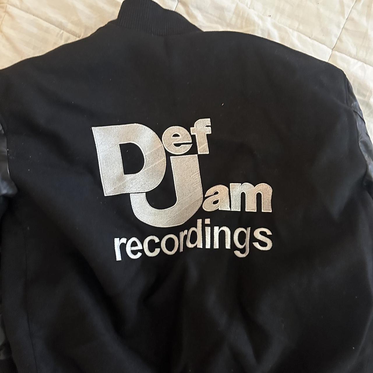 Def Jam black and white leather jacket - Depop