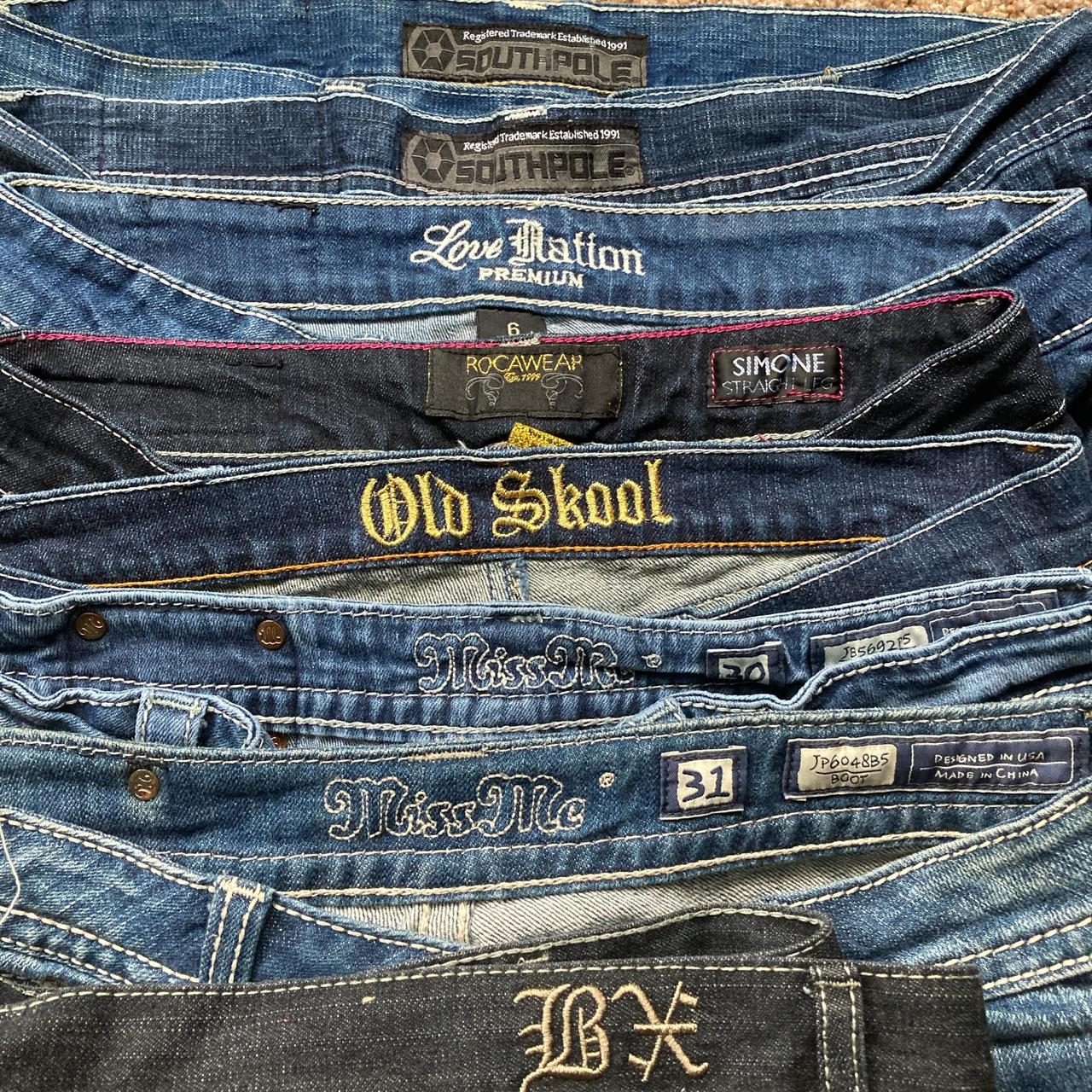 Vintage baggy y2k grunge emo Jnco style Southpoles... - Depop