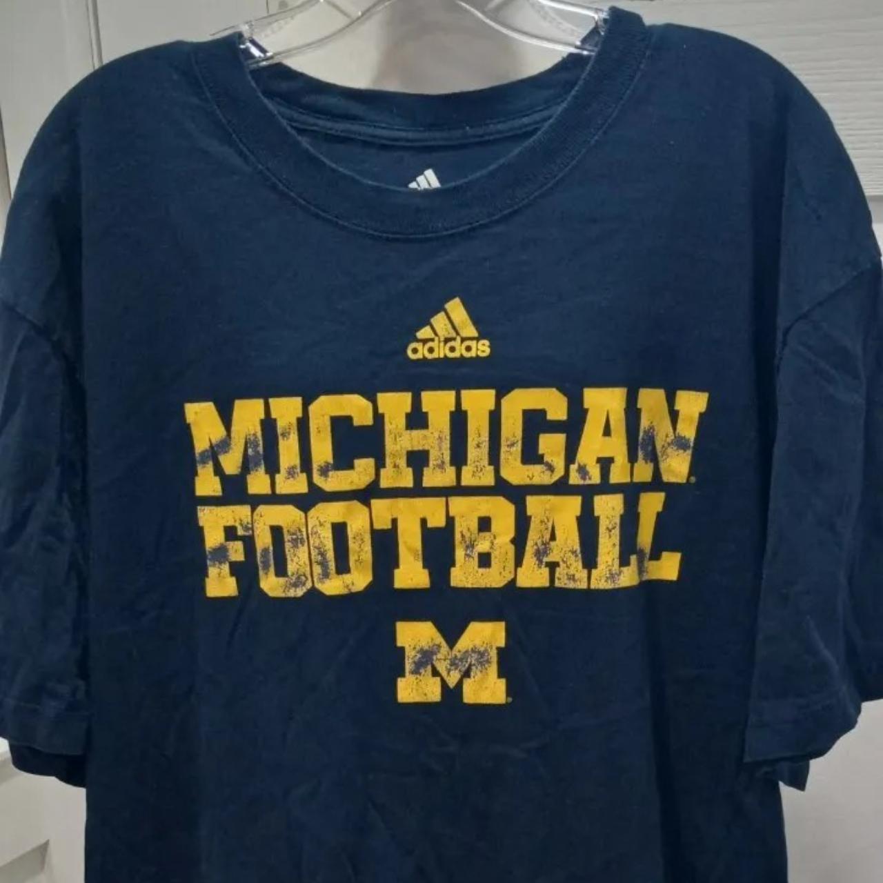 Adidas Michigan Football T-Shirt Size 2XL Light wash... - Depop