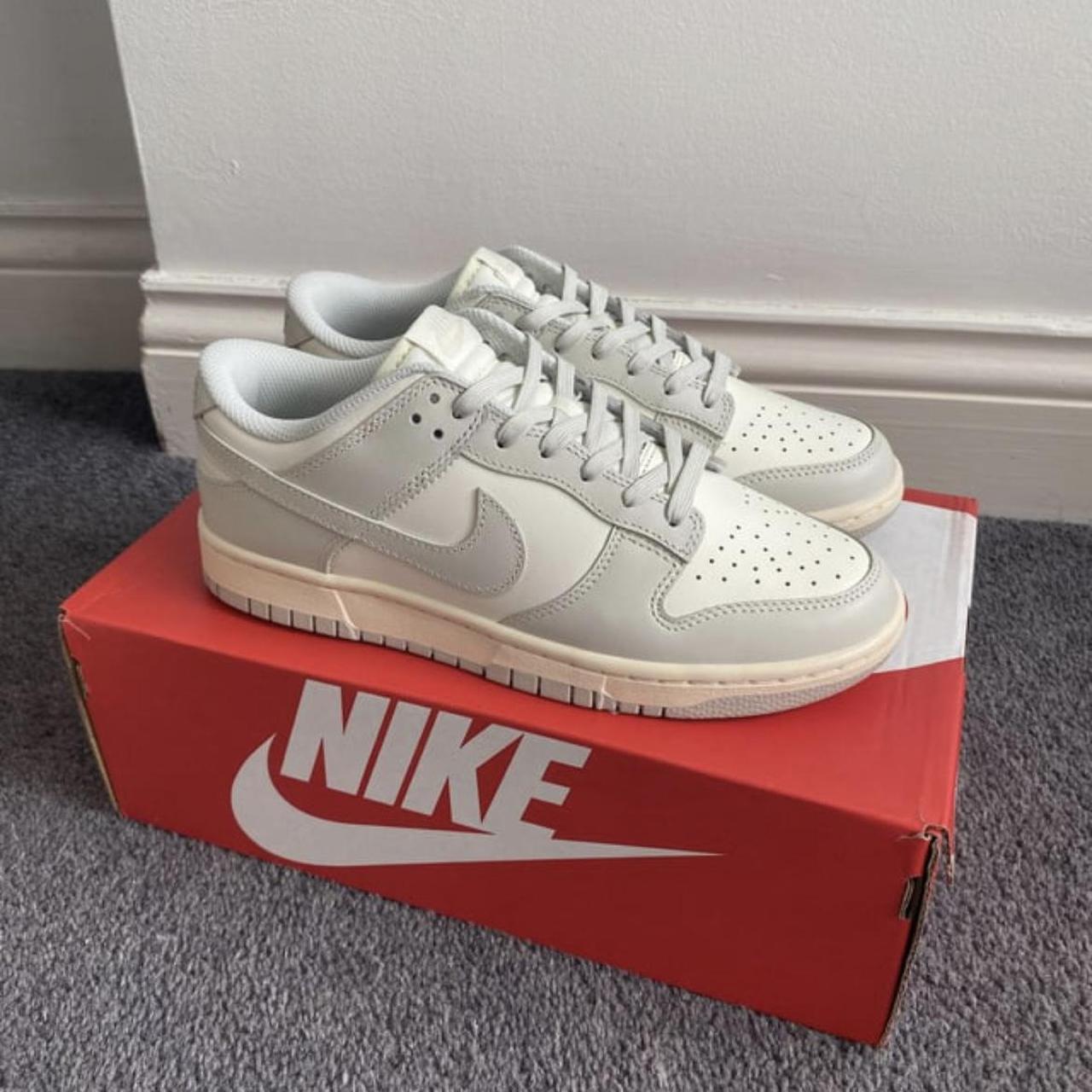 White grey Nike dunks - Depop