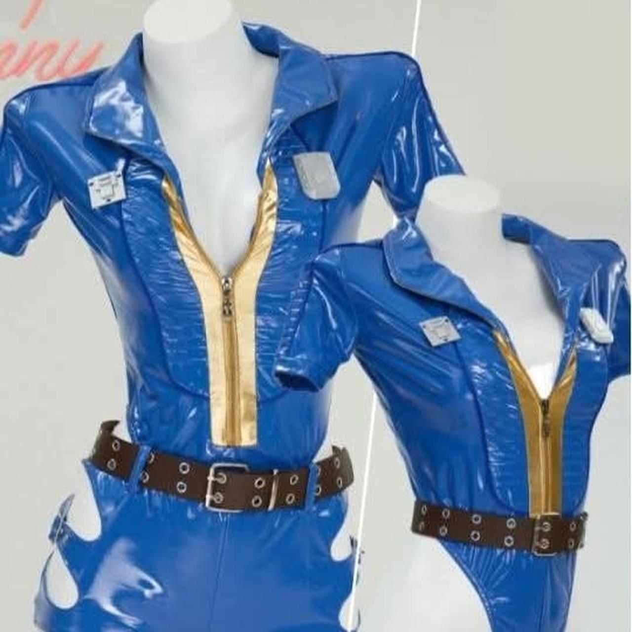 Fallout Bunny Suit with Detatachable Short Blue... | Depop