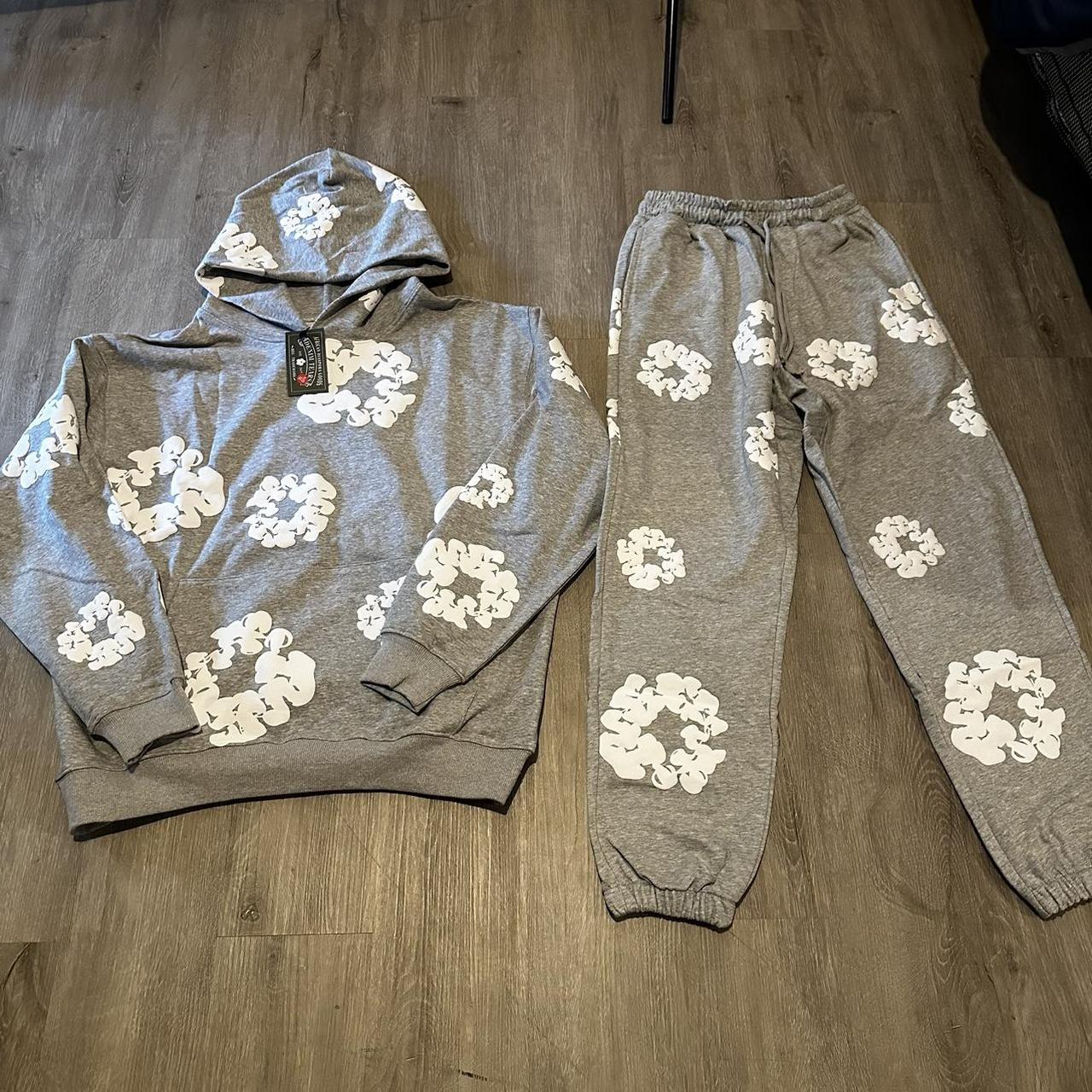 A sleek and cozy sweatsuit in a stylish grey denim,... | Depop