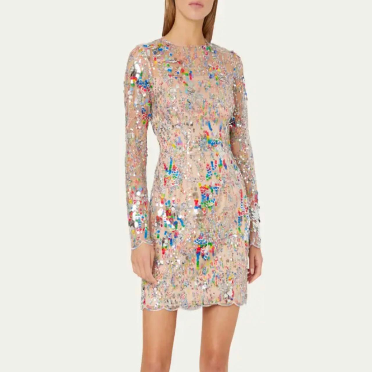 Milly brand Leona Multicolor Sequins Dress size 8... - Depop
