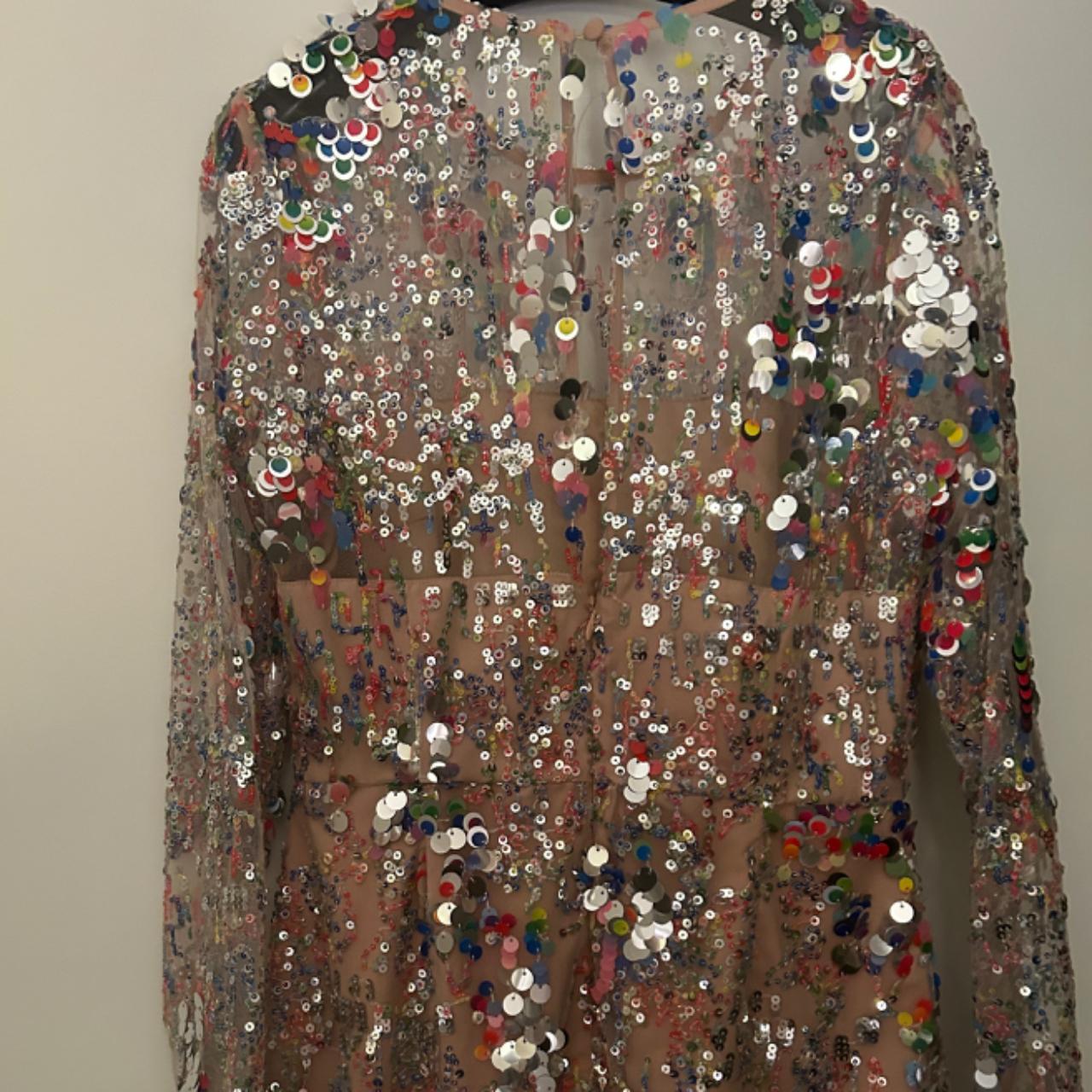 Milly brand Leona Multicolor Sequins Dress size 8... - Depop