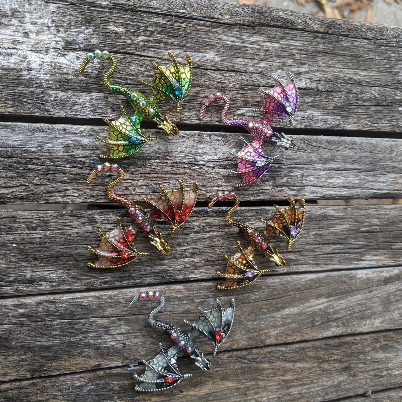 Full set! Five dragon enamel pins Perfect for a... - Depop