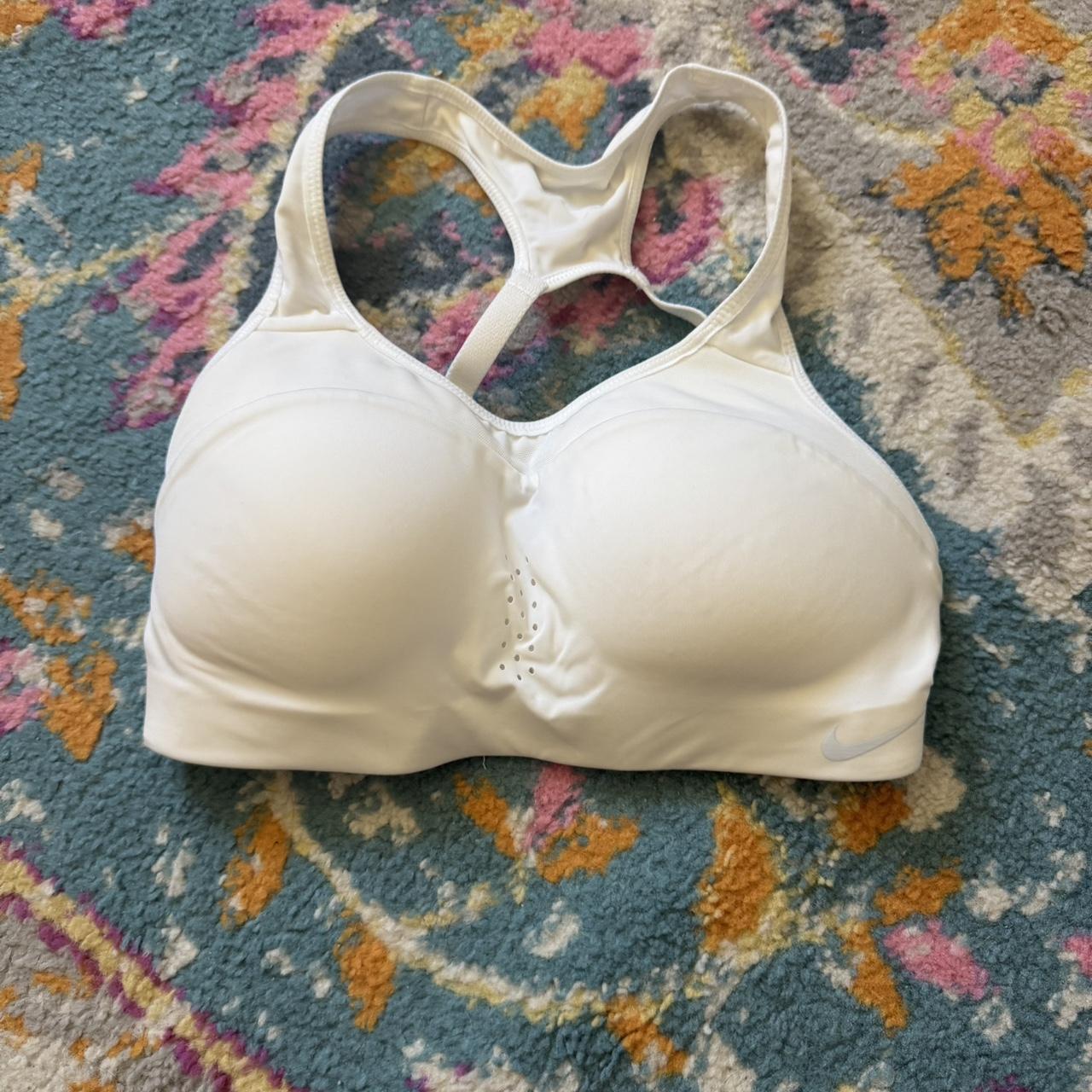 White Nike adjustable sports bra! I’ve worn it maybe... | Depop