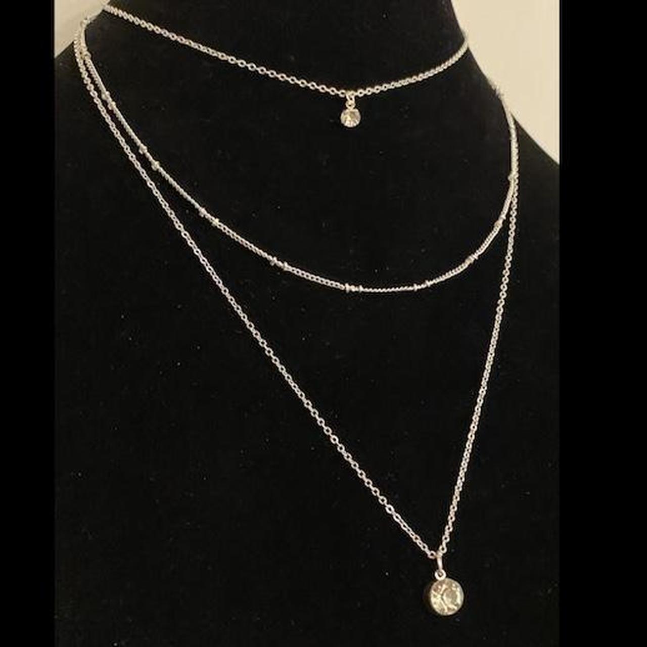 Beautiful three strand silver chain layered necklace... - Depop