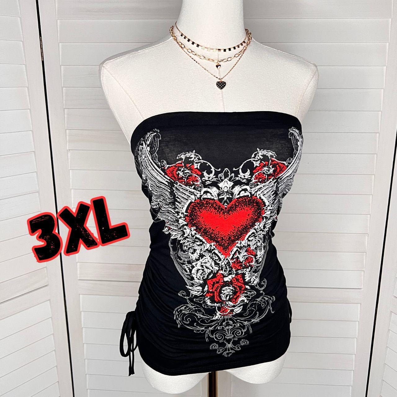 Red heart Tube Top ️ Curvy 3XL (PLUS) ️Bold red... | Depop