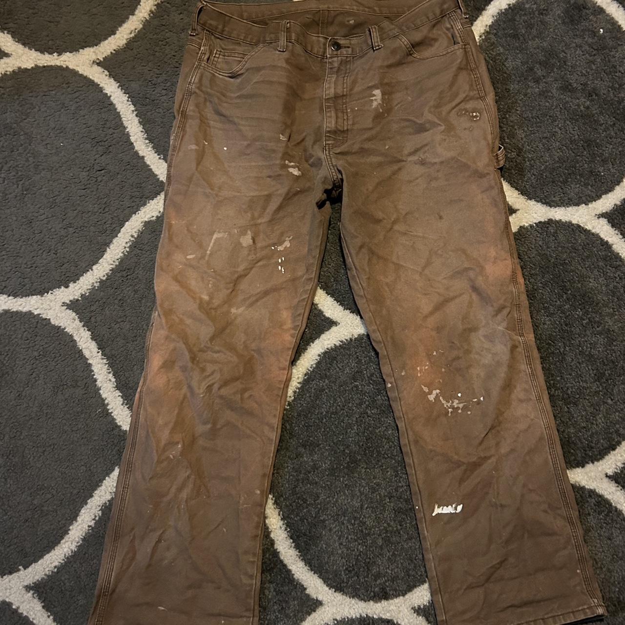 brown original dickies cargo /paint pants no tag for... - Depop