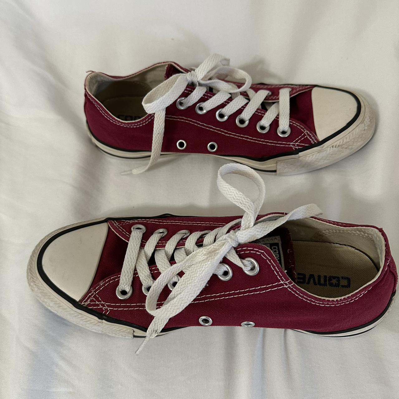 Converse All Star Chuck Taylor Maroon red Low Top... | Depop