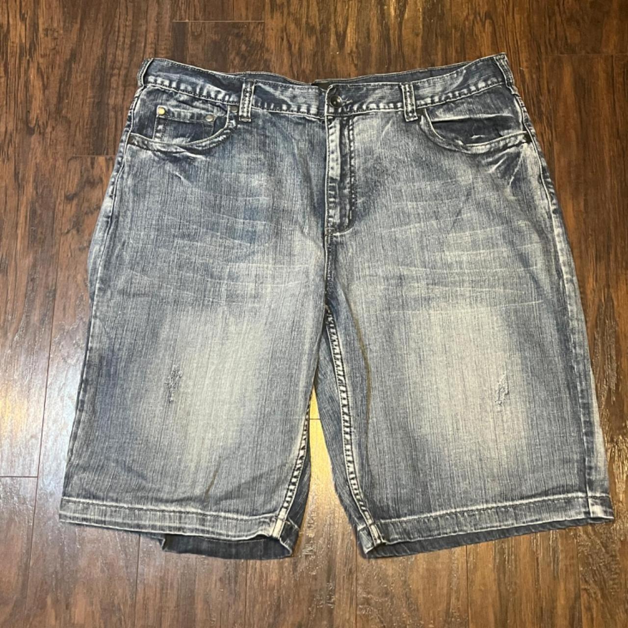 Helix jean shorts grunge baggyjeans emo... | Depop