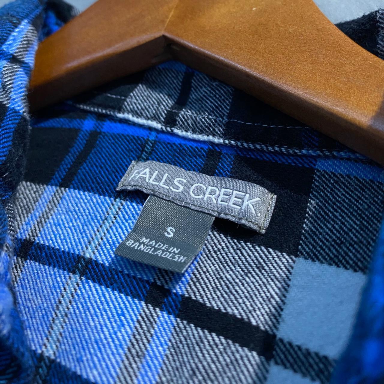 Bright Blue Falls Creek Flannel - Depop