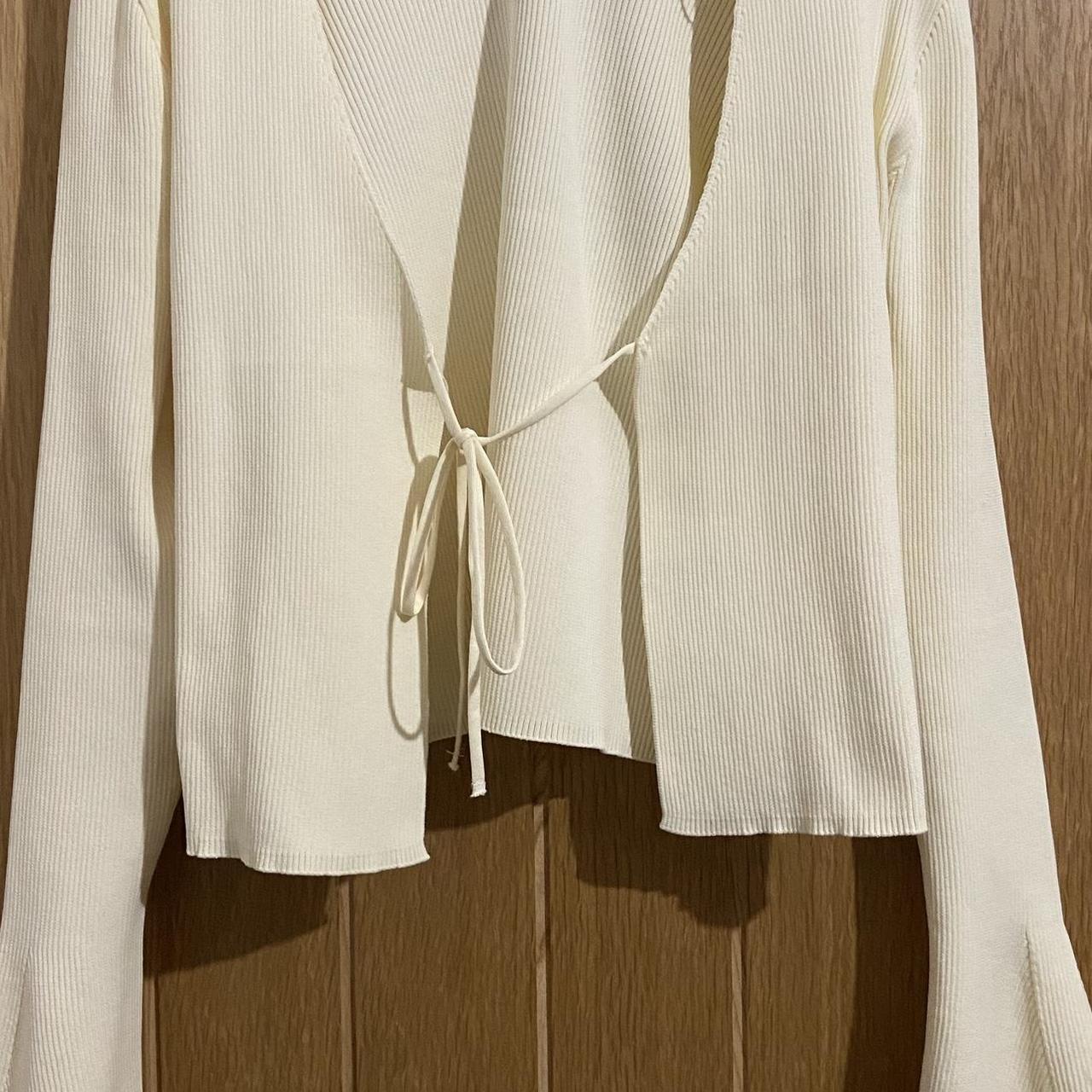 Large cream Primark Flared Ribbed split top Worn... - Depop