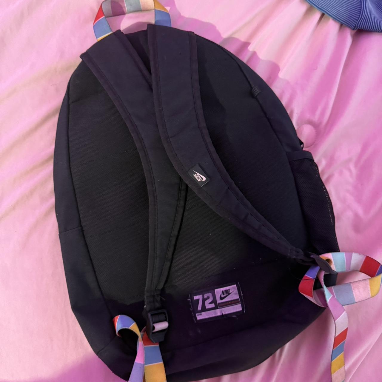 Nike black and multi-coloured backpack #backpack... | Depop