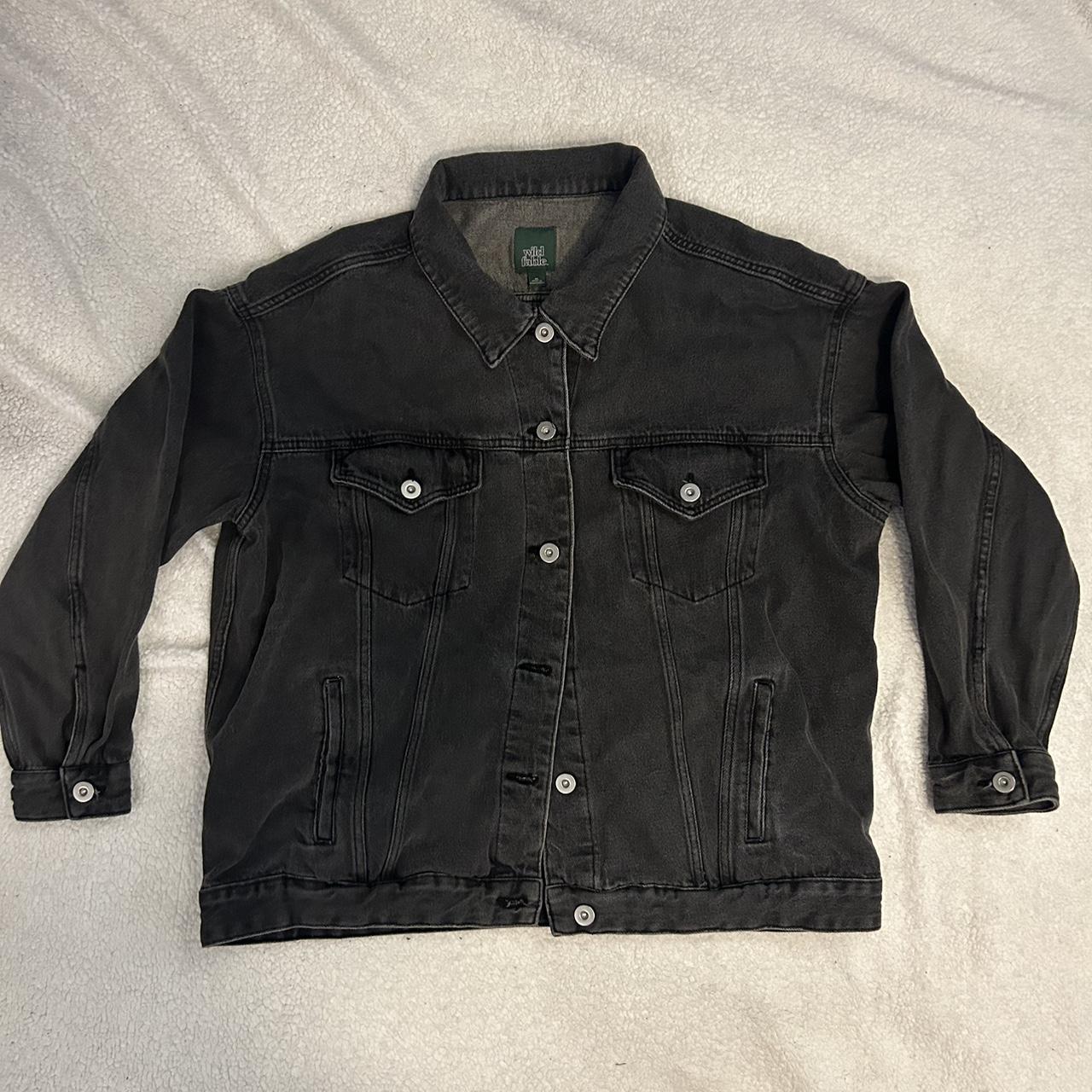 Wild fable black denim jacket women’s XL Men’s... - Depop