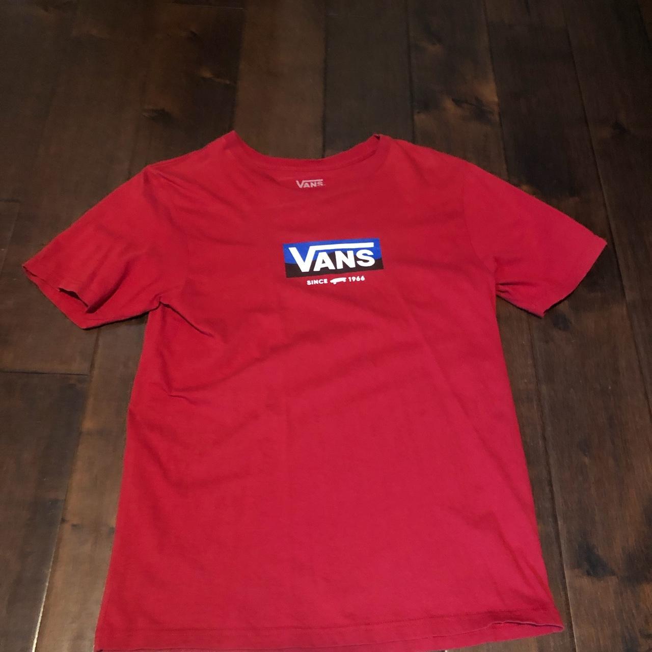 Youth large vans shirt with blue and black vans... - Depop