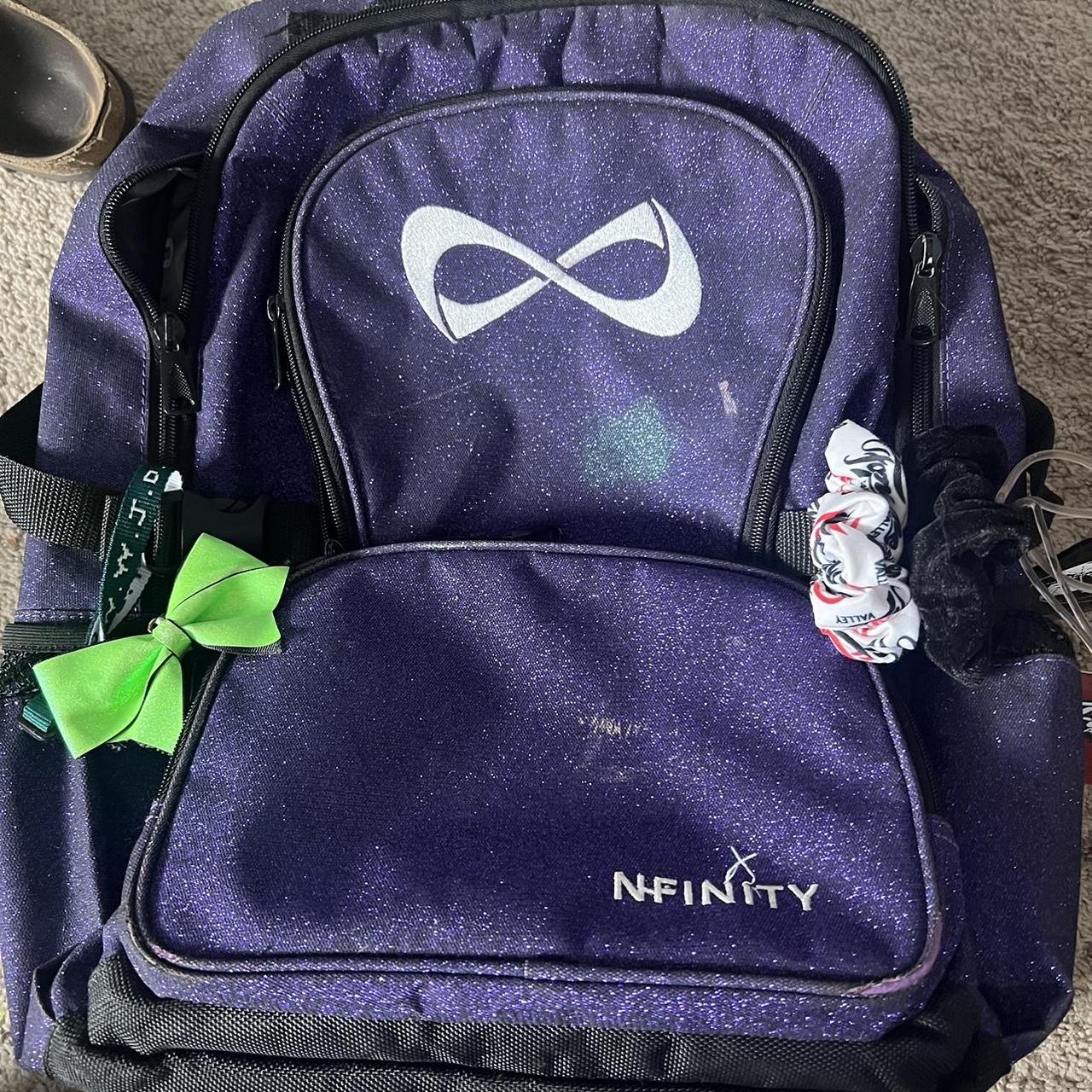 purple sparkly nfinity cheer bag just needs a good... - Depop