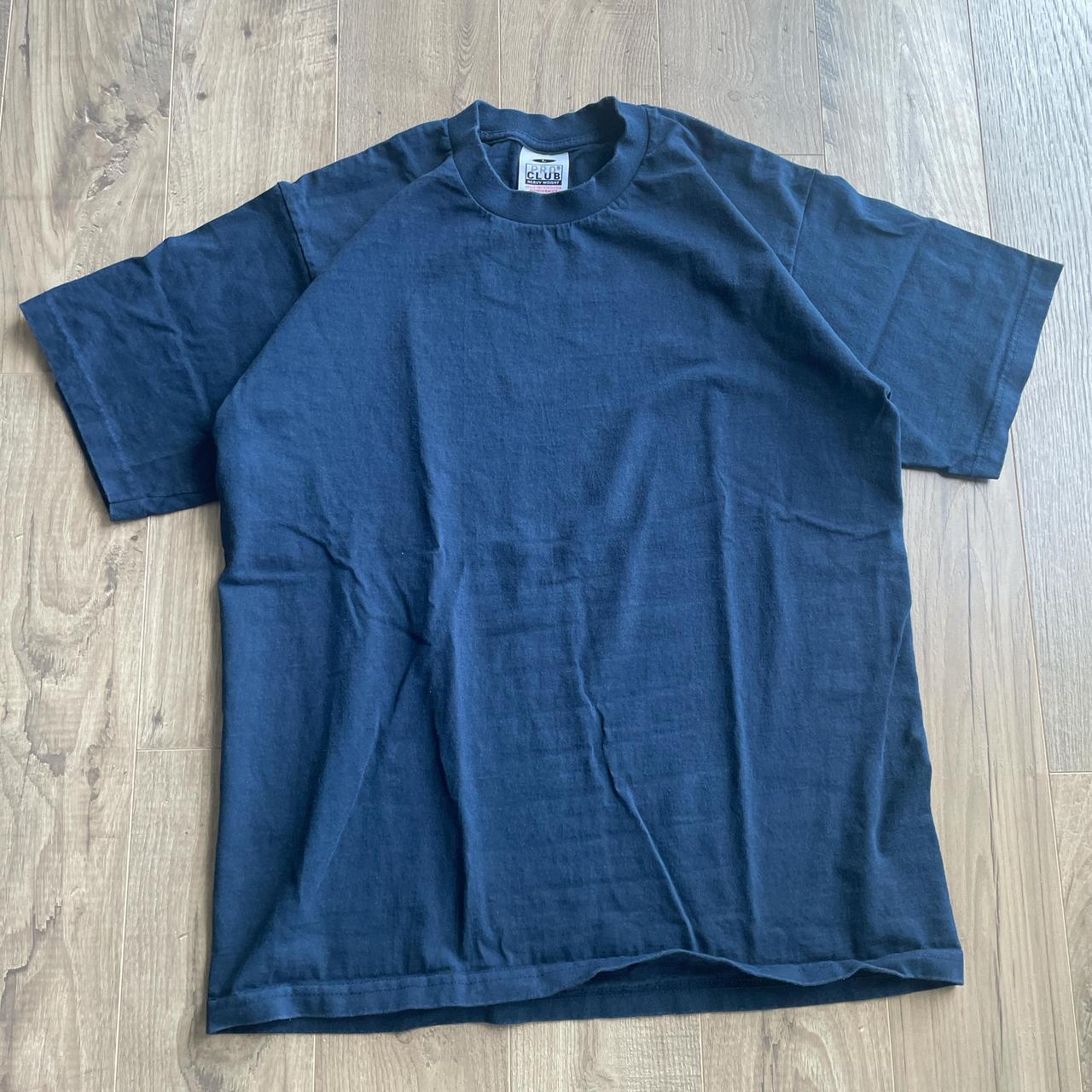 Pro club navy blue blank tee shirt - Depop