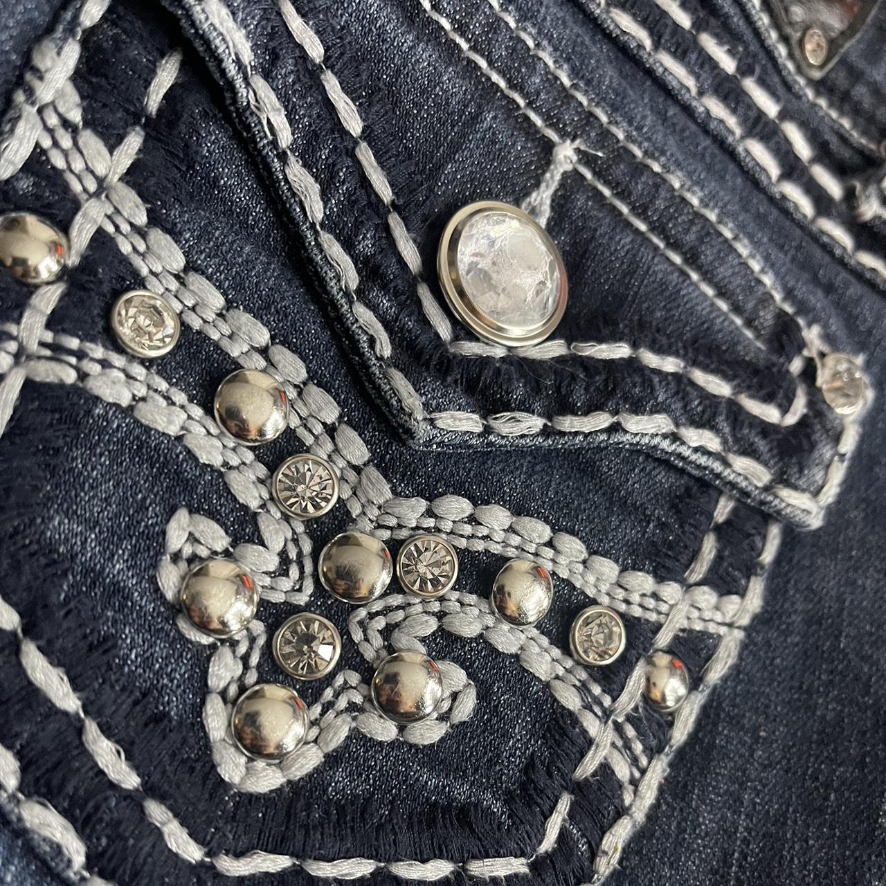 y2k grunge rhinestone bling jeans brand: LA IDOL... - Depop
