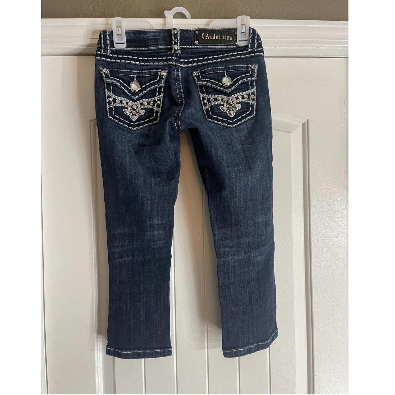 y2k grunge rhinestone bling jeans brand: LA IDOL... - Depop