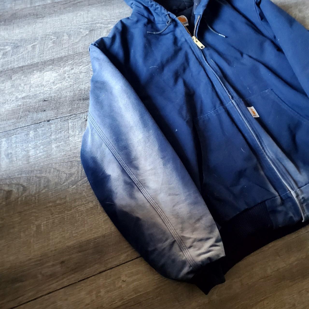Navy Blue carhartt active jacket Size large Fade on... - Depop
