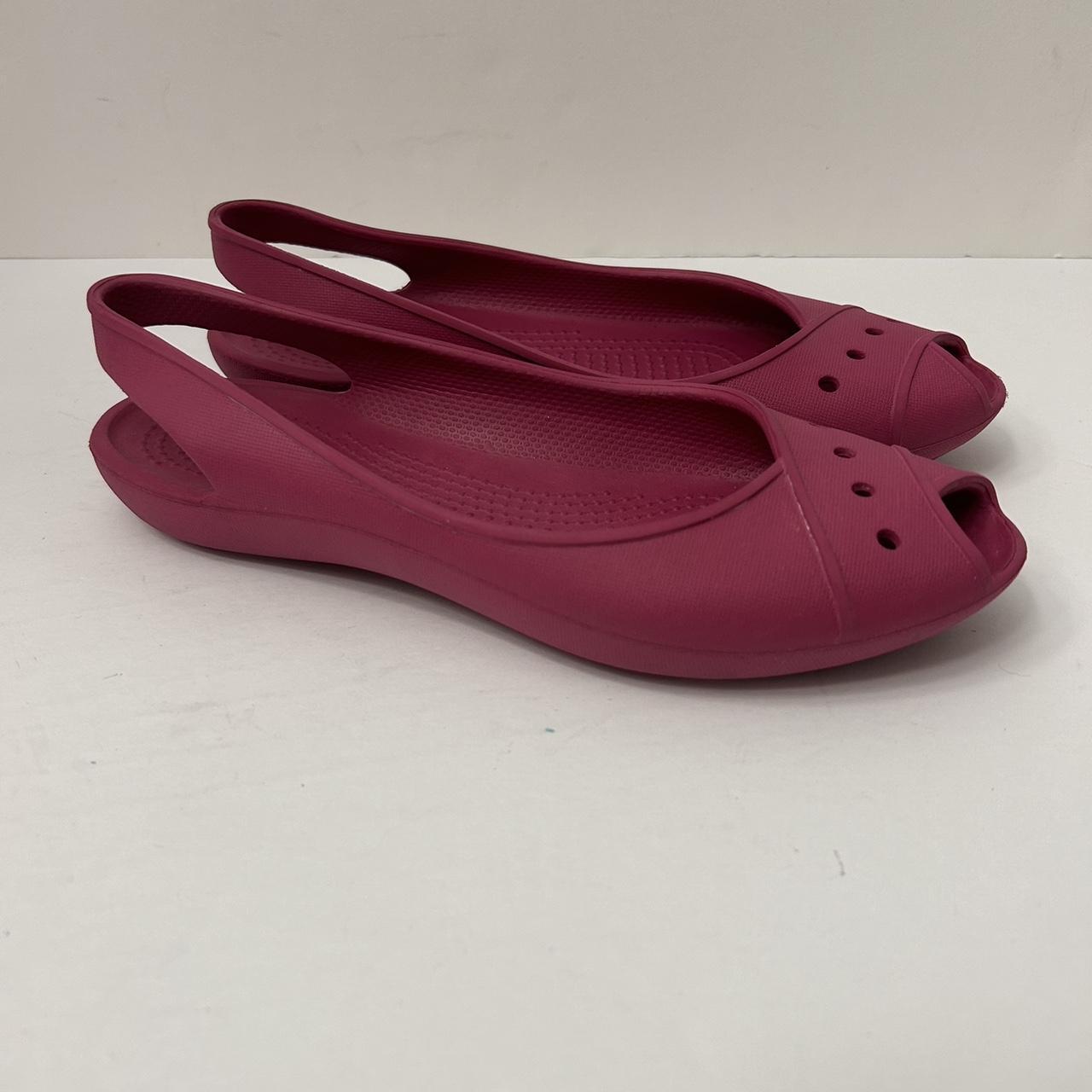 Crocs Peep Toe Slingback Shoes Sandals Pink Women's... - Depop