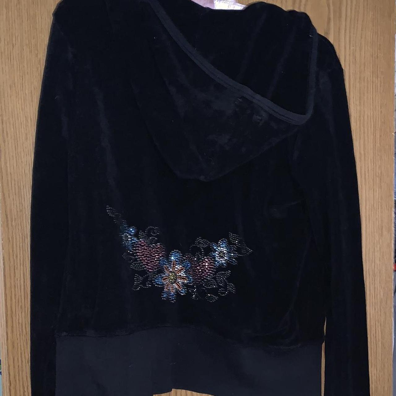 blue ruby bedazzled zip up hoodie used with minor... - Depop