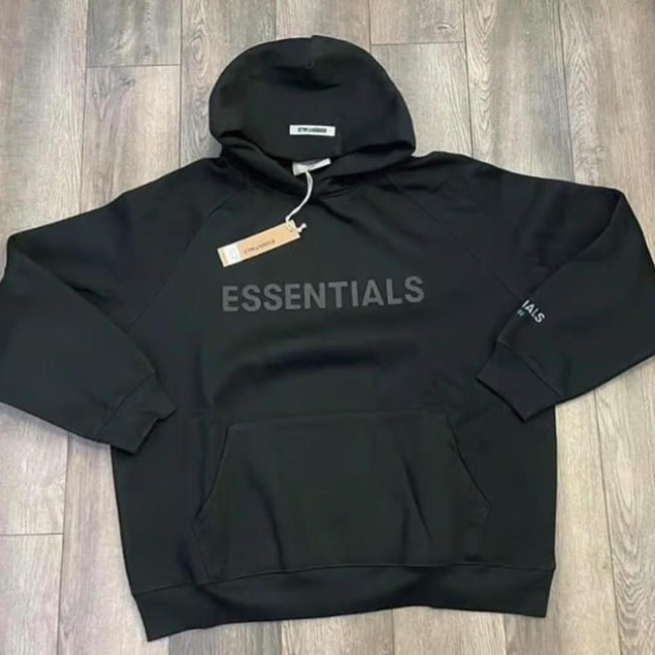 Essentials hoodie black #essentials #black #hoodie... - Depop