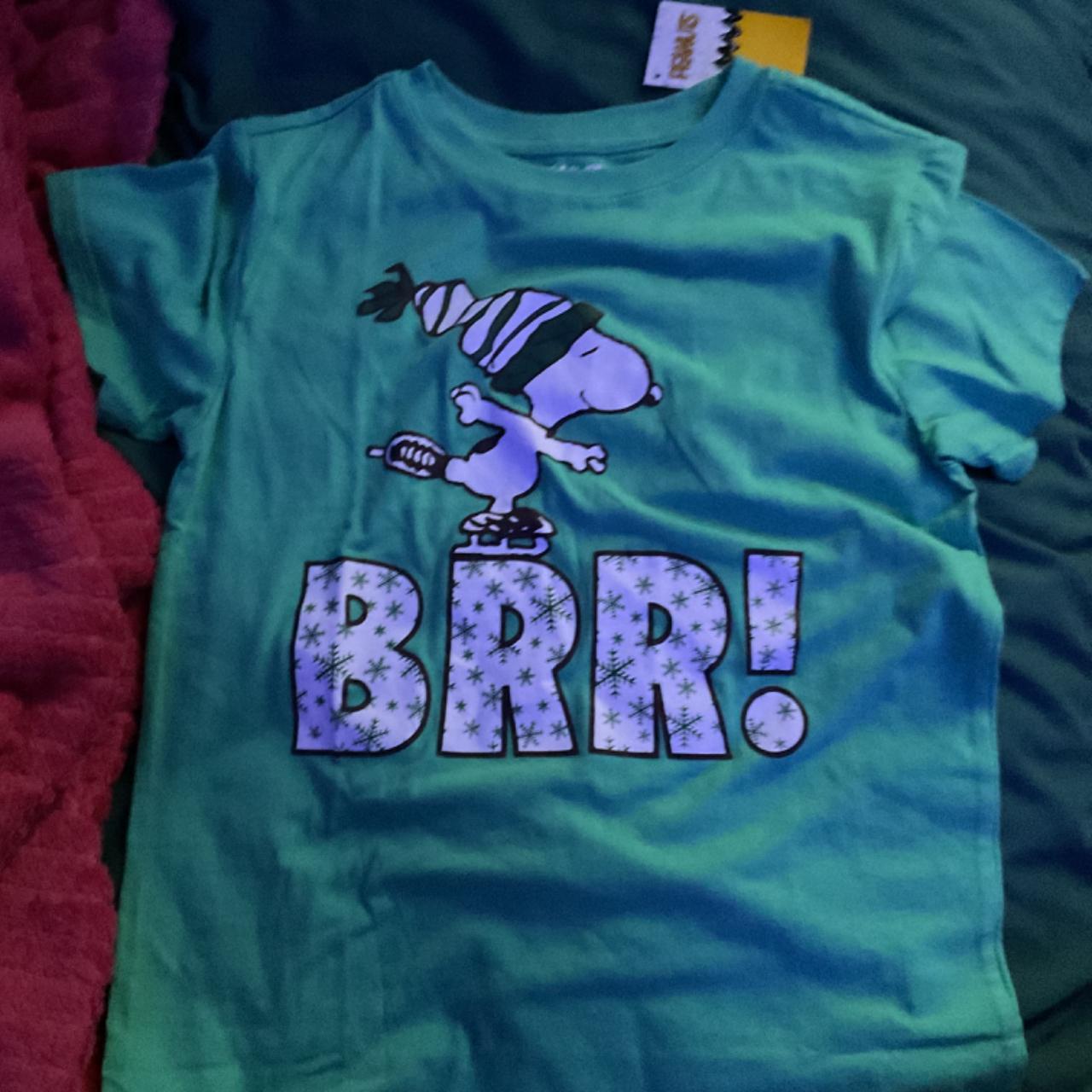 small snoopy brr green shirt never been worn it... - Depop