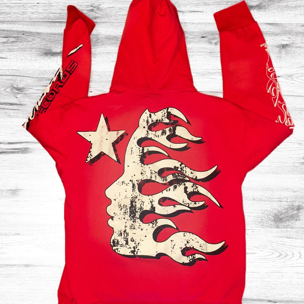 Red Hellstar Hoodie Size M - Depop