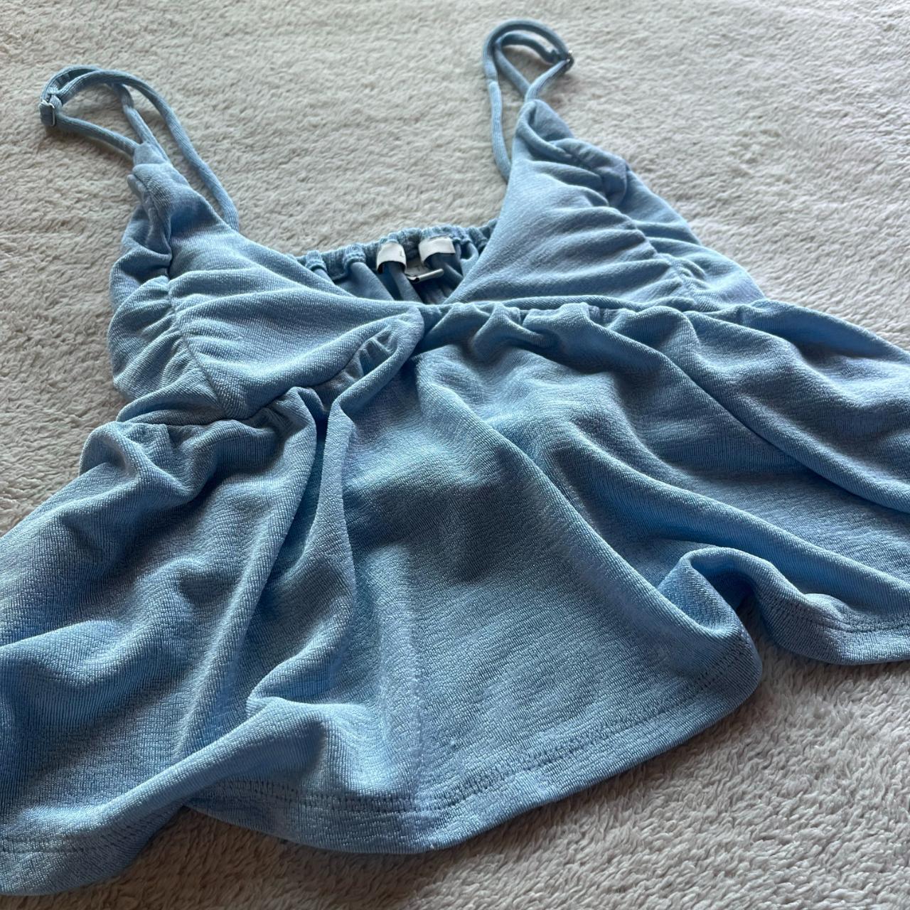 light blue flowy top sized - S/M #milkmaid... - Depop