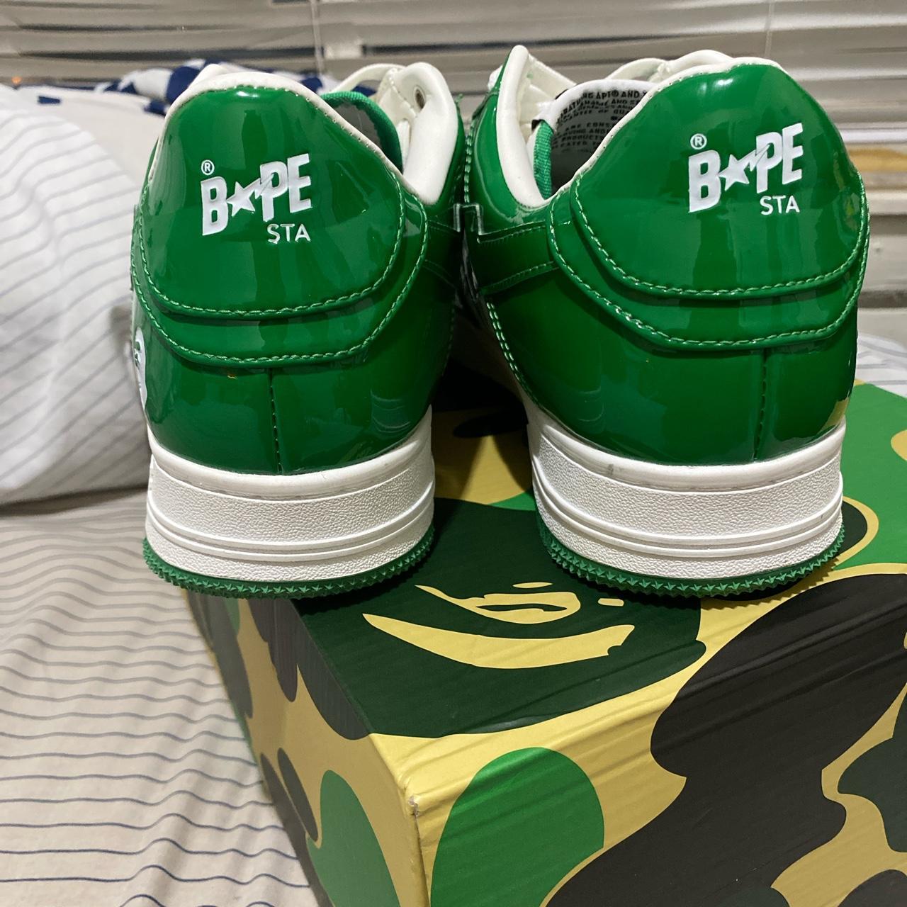 Green Bapestas, rarely worn, with shoe laces but... - Depop