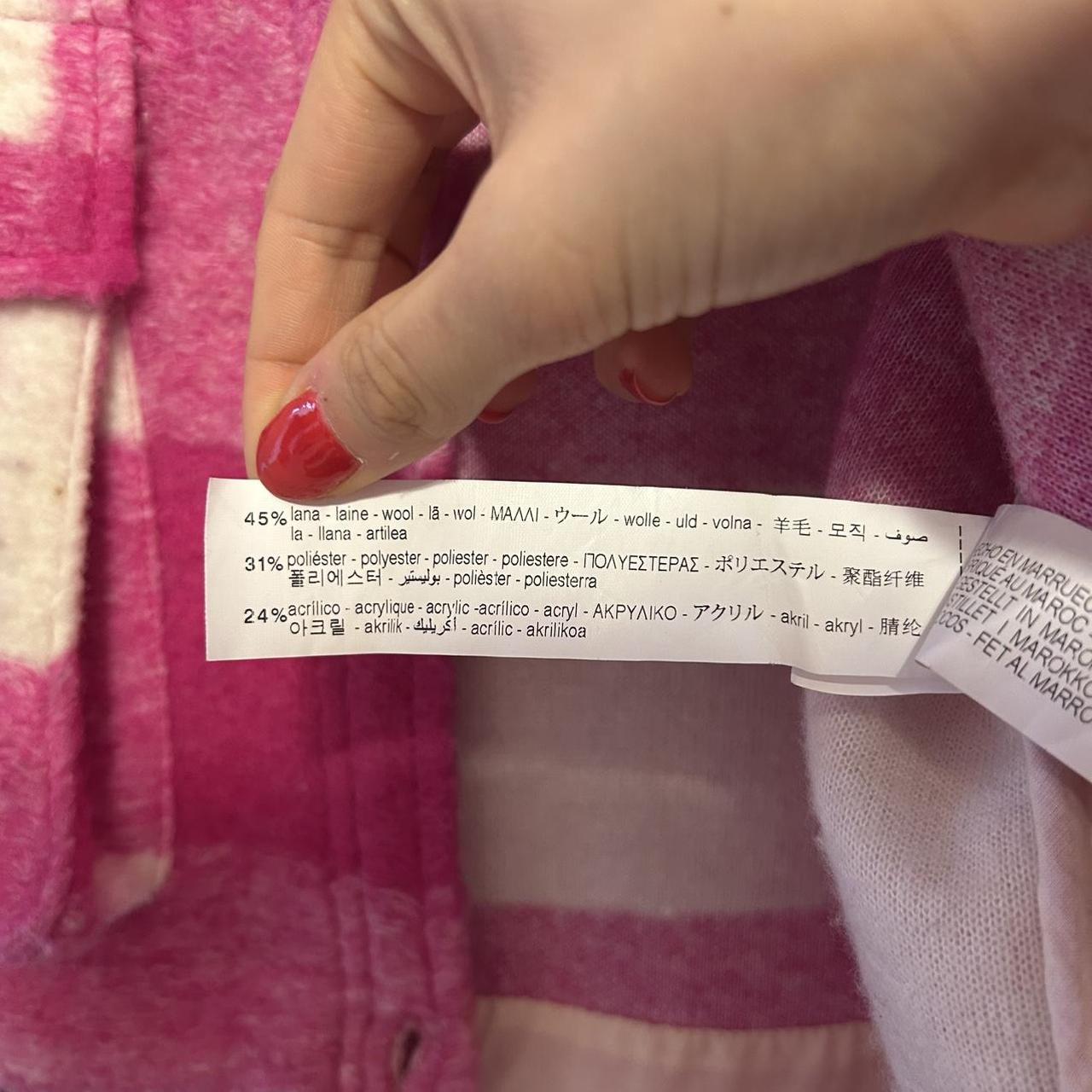 45% wool pink checkered coat from Zara kids! Fits... - Depop