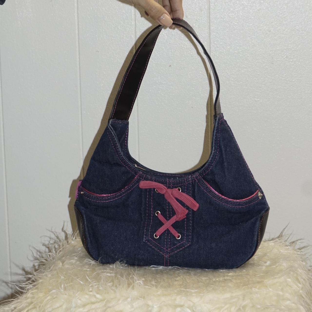 90’s 00’s mudd small purse denim jeans pink... - Depop