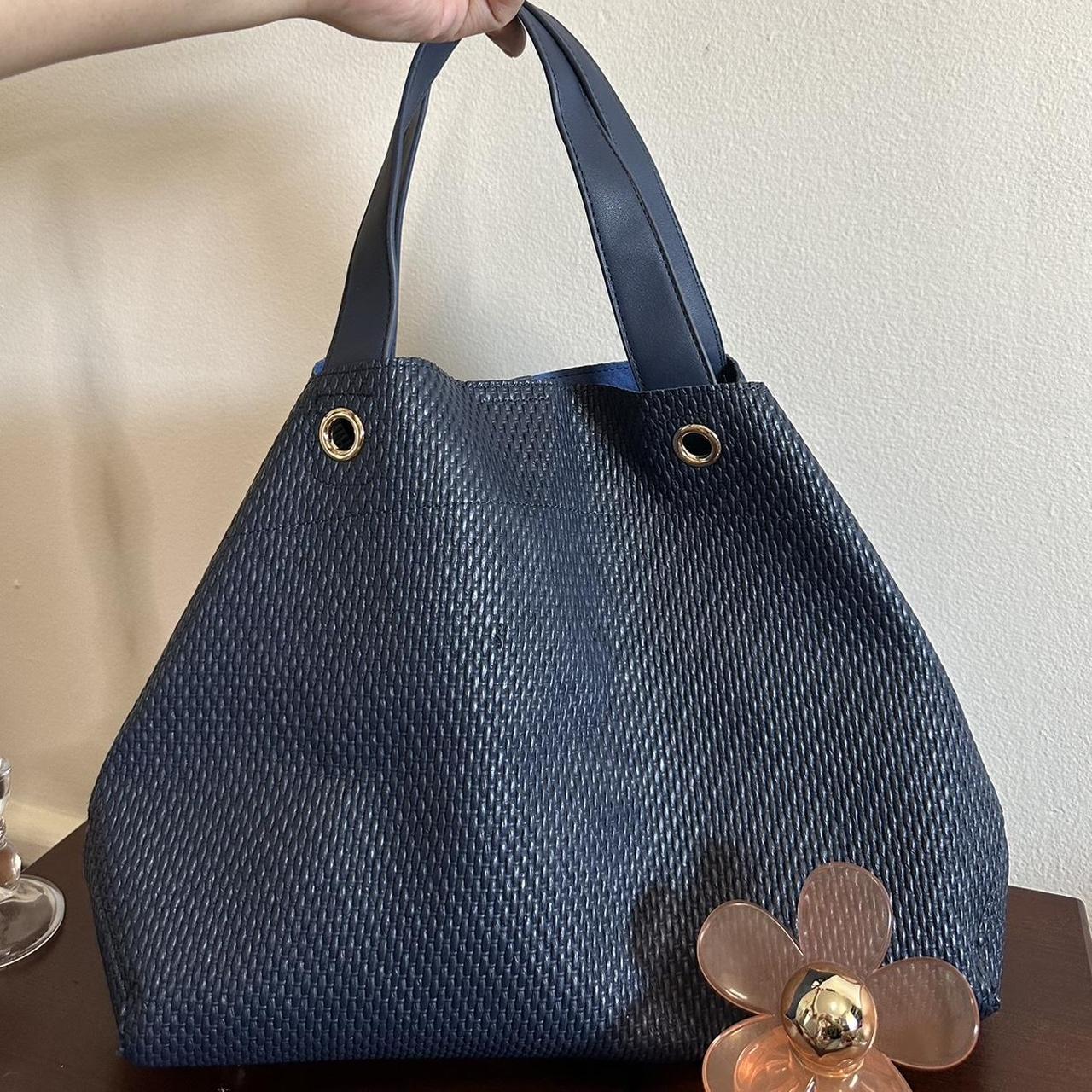 Woven big blue bag Perfect for everyday or beach... - Depop