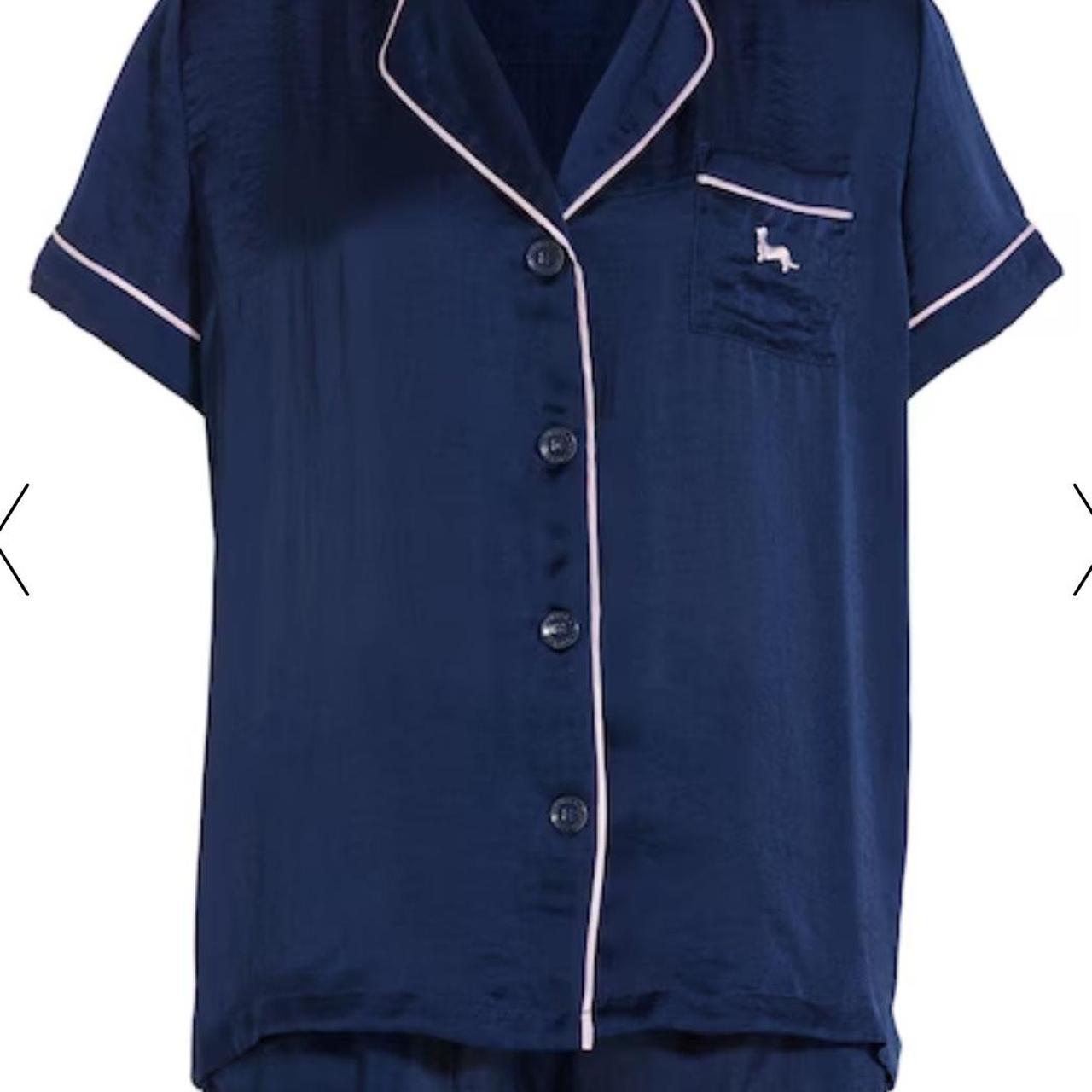 Navy blue Peter Alexander satin pyjamas - Depop