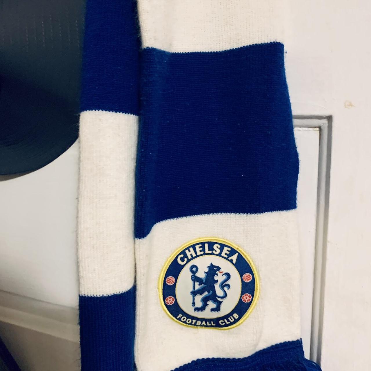 Chelsea football blue and white scarf - Depop