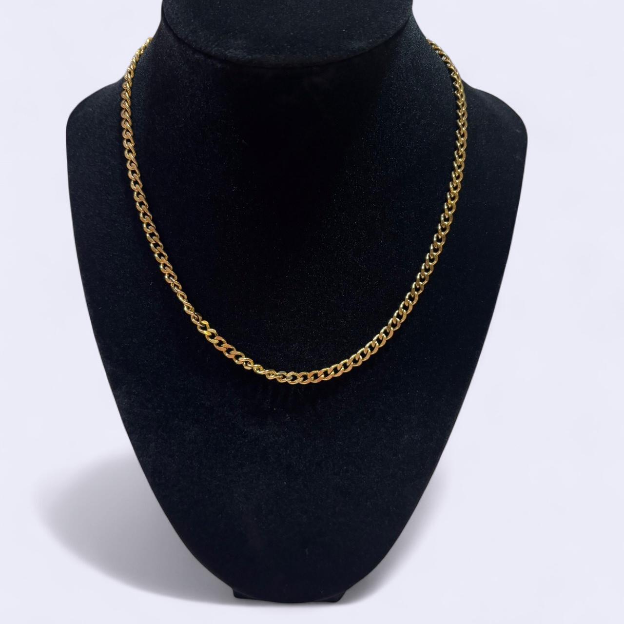 Slide Jewels Gold tone 18" Cuban link chain necklace... | Depop