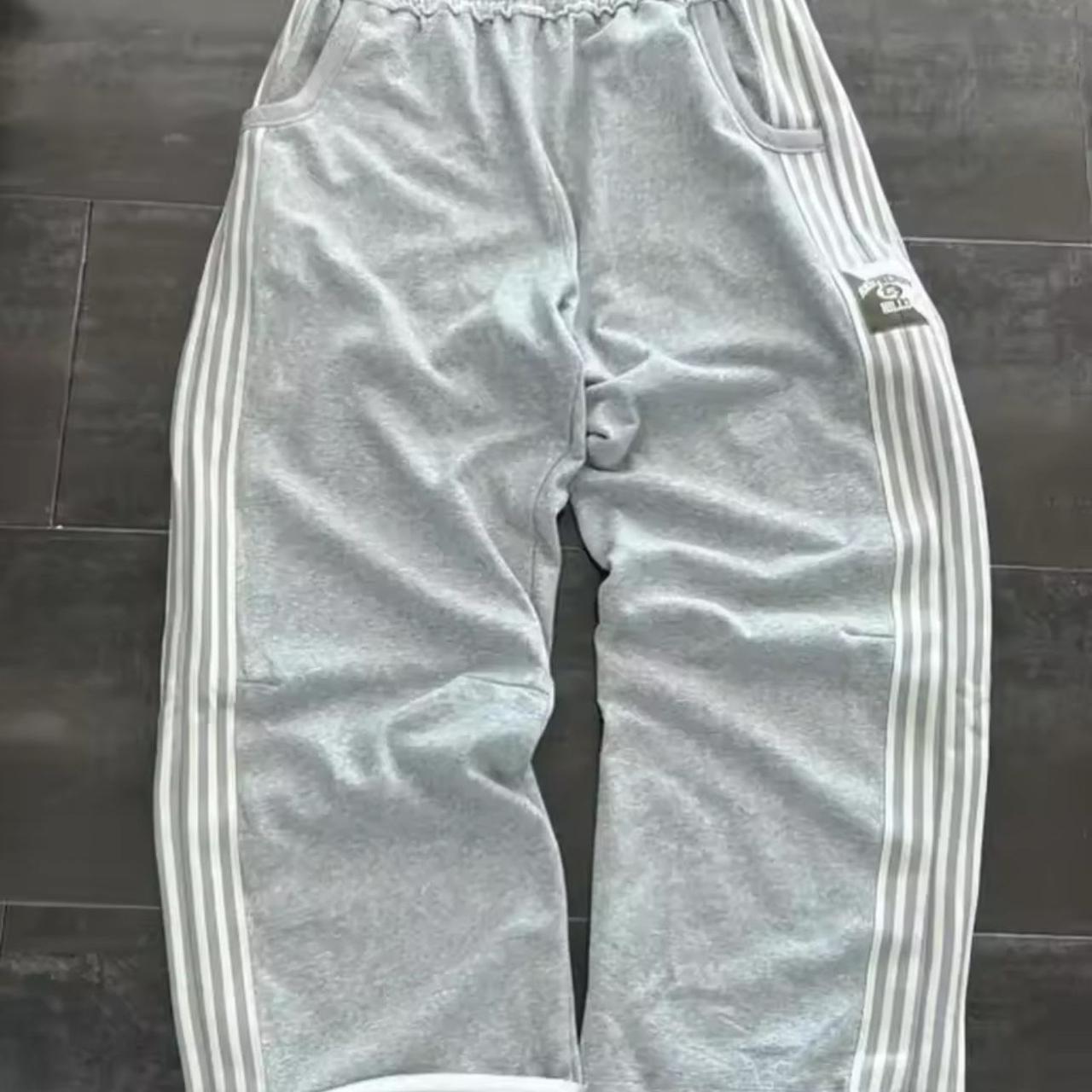 Grey and white Raspberry Hills Jogger Sweats Love... | Depop