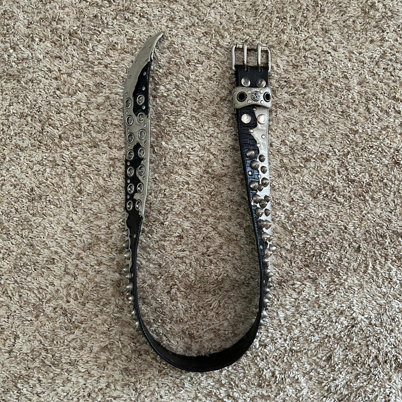 Kmrii White Python Cone Studded Belt Offer... - Depop