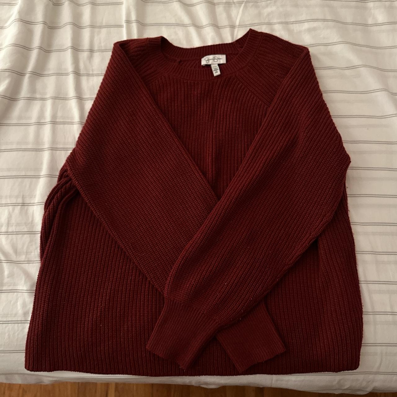 Cute dark red XXL oversized women’s sweater - Depop