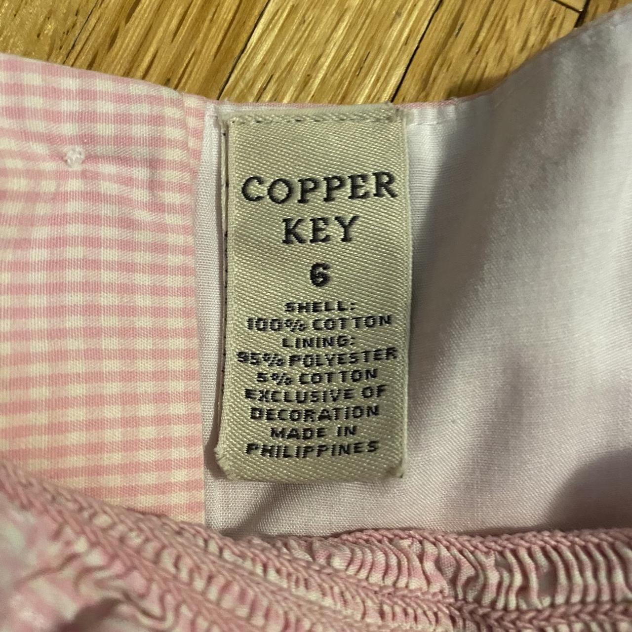 pink and green gingham picnic dress from copper key... - Depop